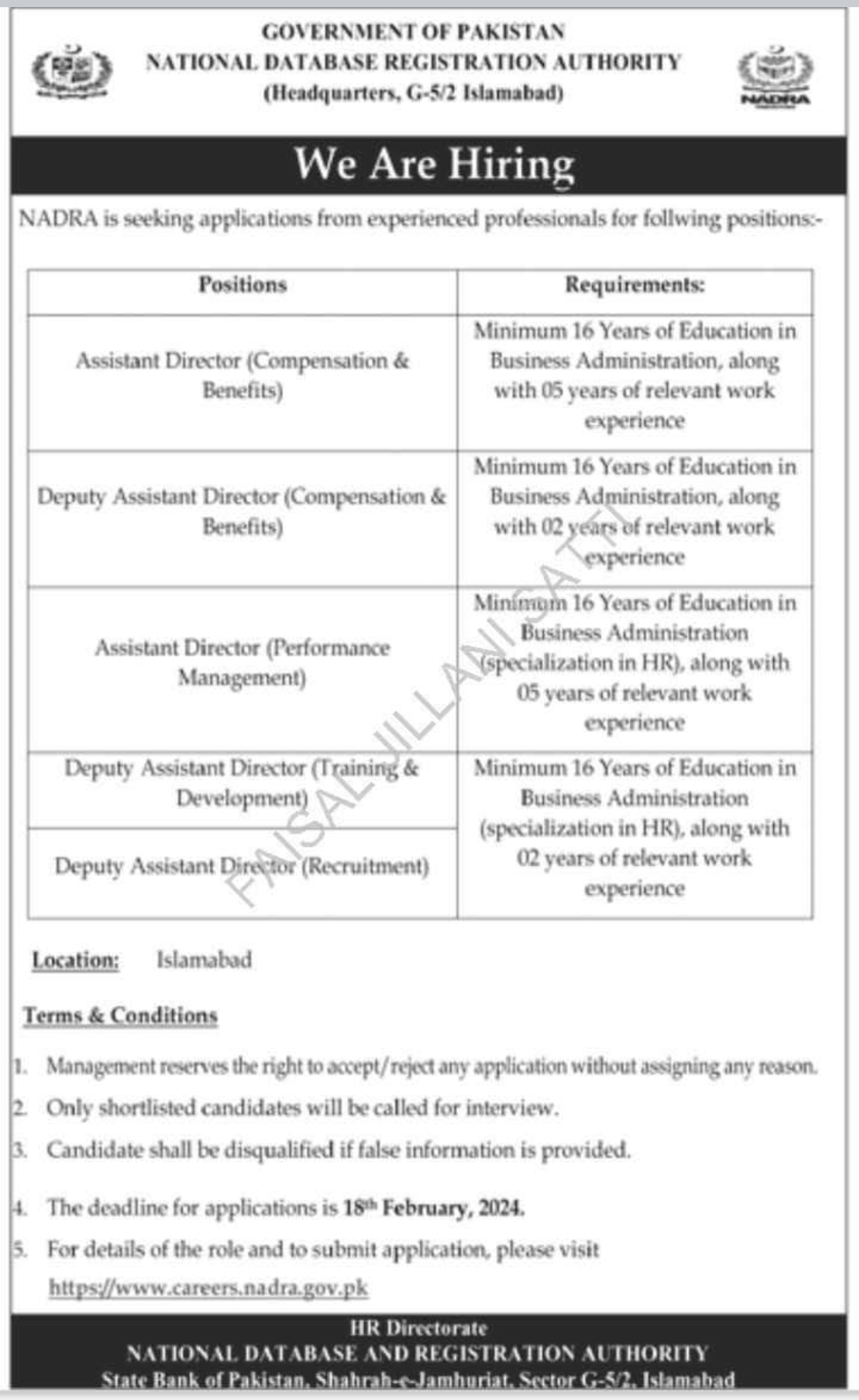 NADRA Jobs 2024 - Apply Online @ www.nadra.gov.pk - 8171Ehsaas